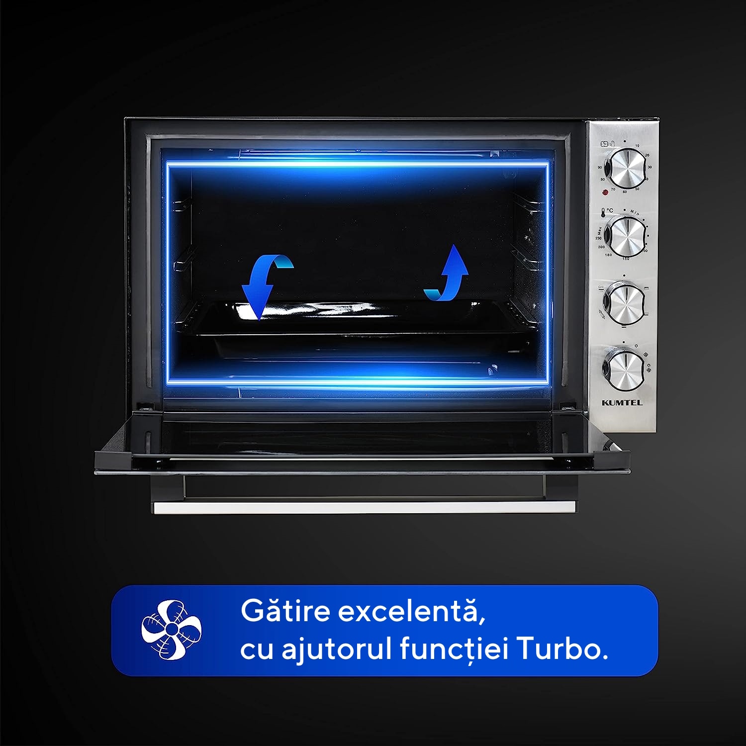 Cuptor electric Kumtel LX-9645 Pizza & Rotisor XXL, 70 litri, 2000 W ...