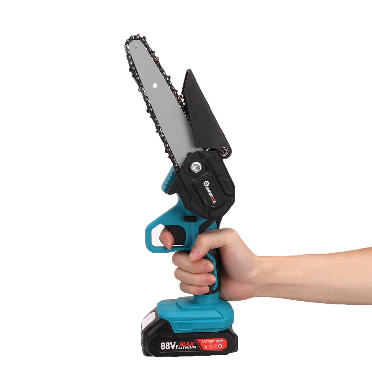 Ferastrau electric cu lant fara fir, MUSTOOL, 2 baterii, 10000 rpm, 6 ...
