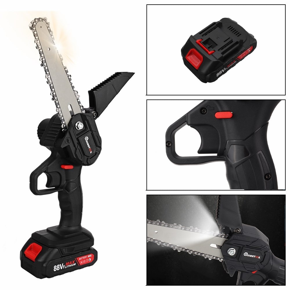 Mustool Elektromos láncfűrész, 2 db Li-ion akkumulátorral, 10000 ...