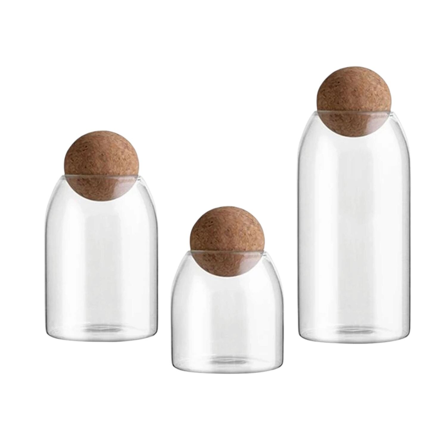 Set 3 recipiente din sticla borosilicata, Sphere - eMAG.ro