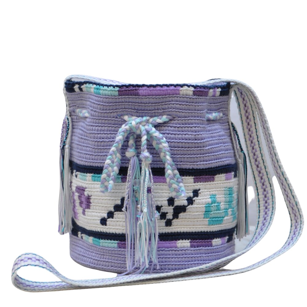 Geanta mov motive geometrice lavanda handmade crosetata - eMAG.ro