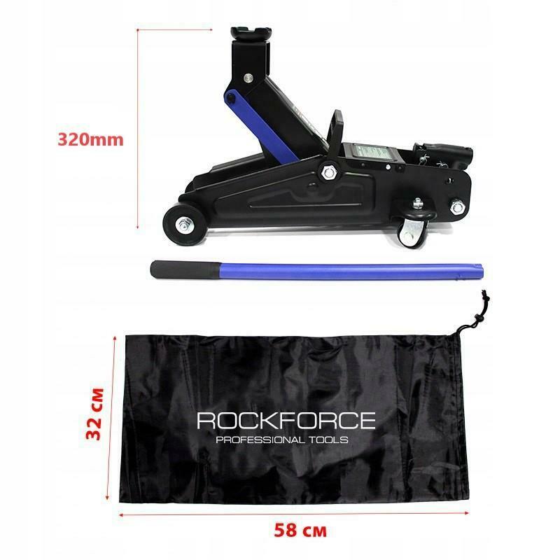 Хидравличен автомобилен крик ROCKFORCE, Тип крокодил, 2 т., Включен ...