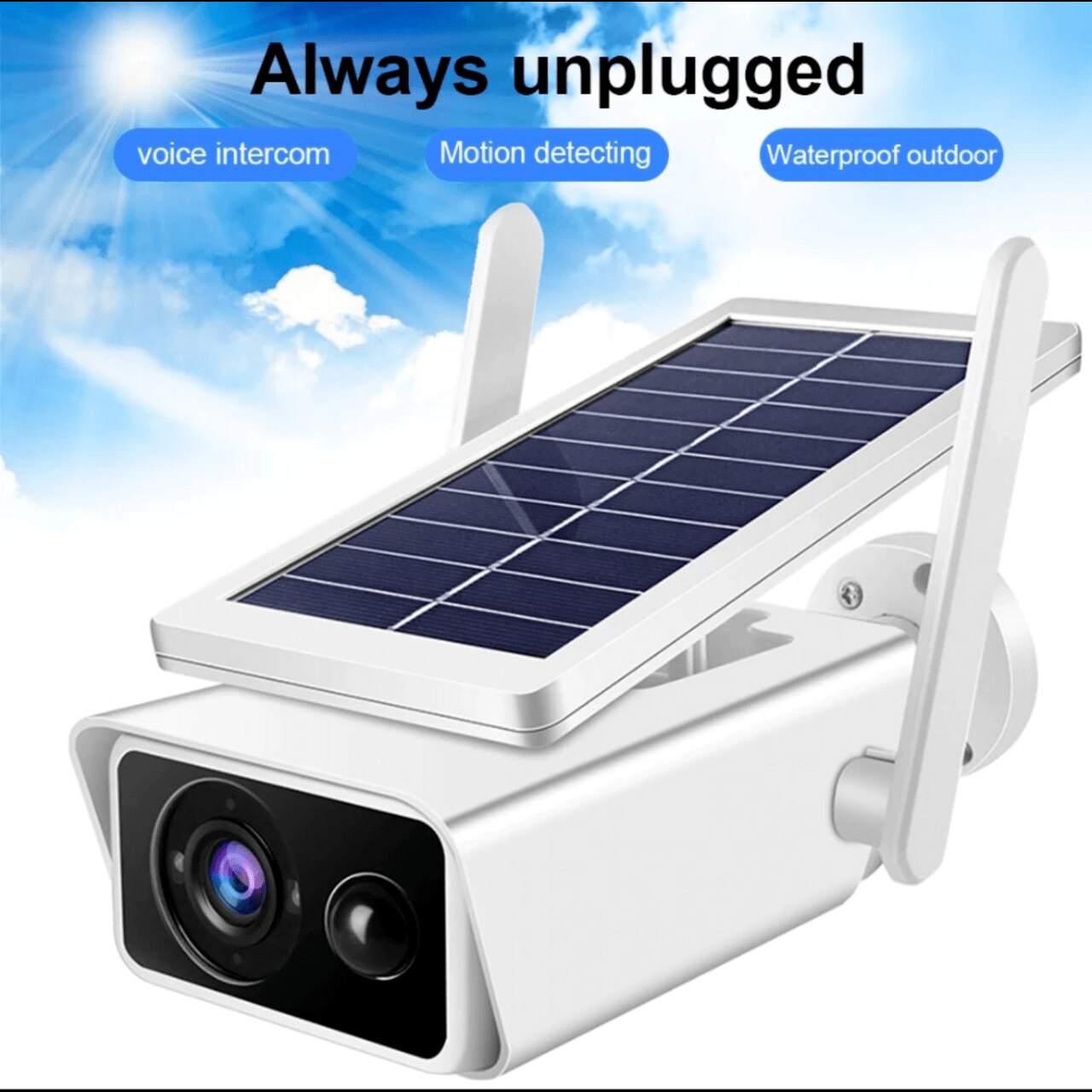 Camera solara, Exterior, Full HD, 2MP, Impermeabila, Difuzor incorporat ...