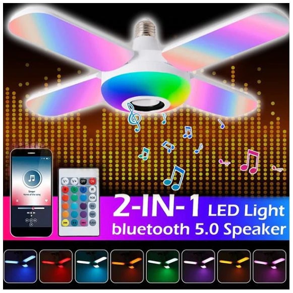 Lampa cu 4 brate cu lumina multicolora – cu functie muzicala prin ...
