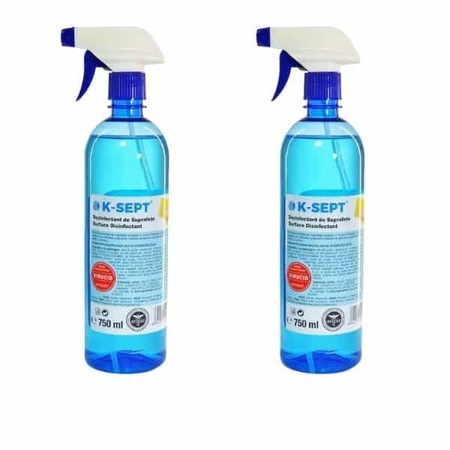 Set 2 bucati Dezinfectant de Suprafete, K-Sept, 750 ml cu pulverizator ...