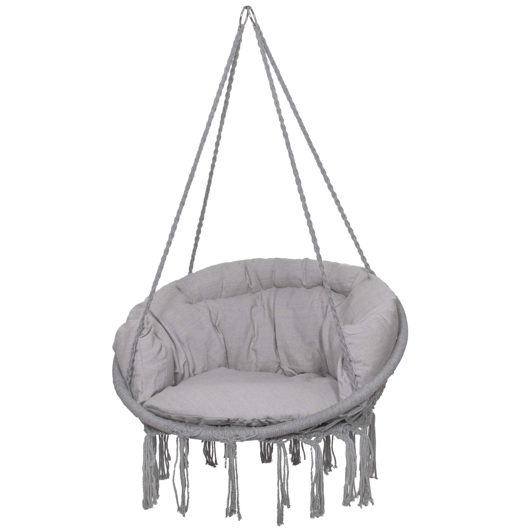 Scaun rotund tip leagan suspendat, gri, 120x80x79 cm, pana la 150 kg ...