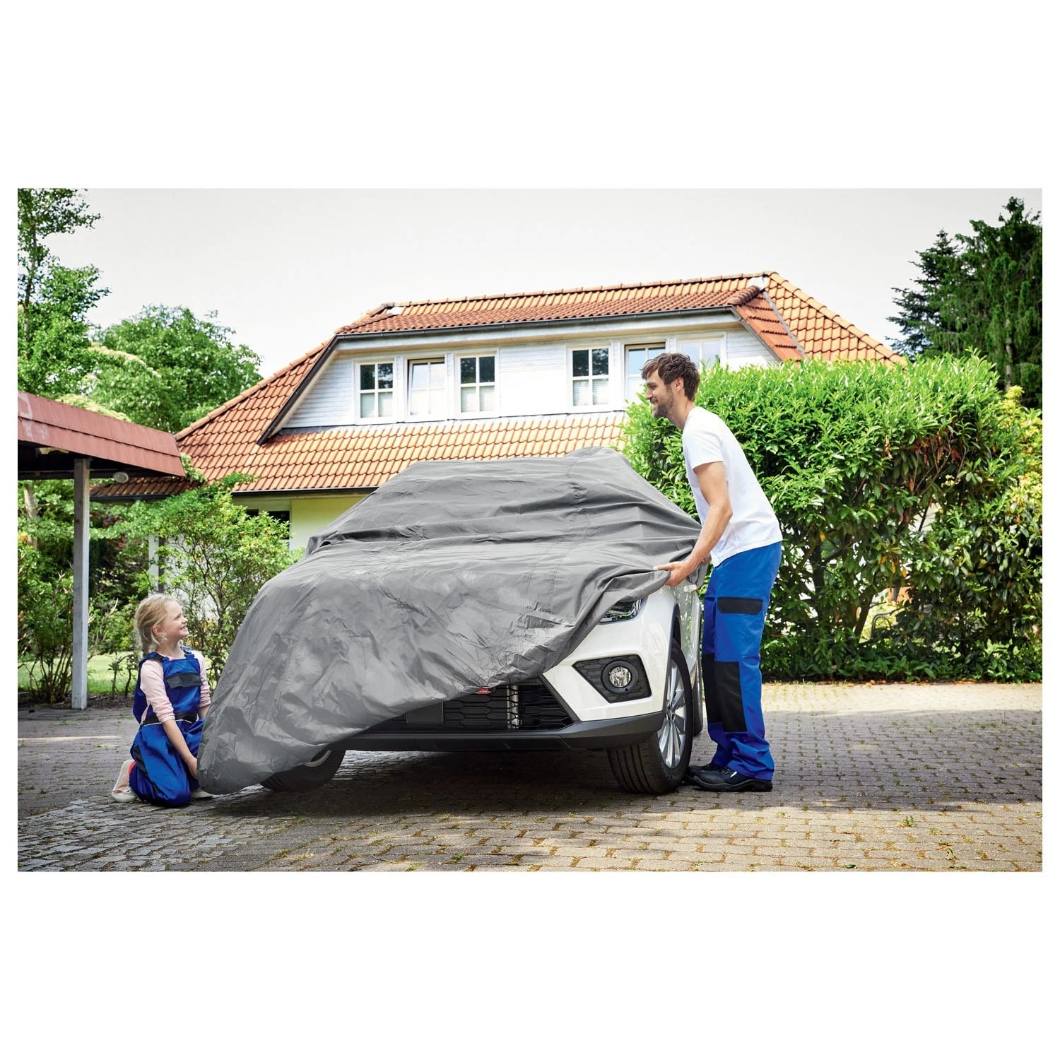 Prelata auto impermeabila cu fixare sigura cu 2 curele, pentru masini ...