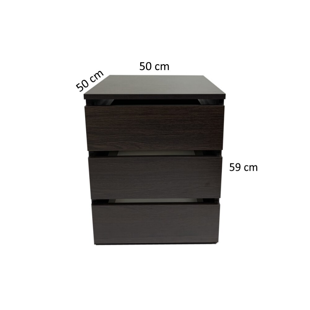 Modul dressing, Wenge, H59 x L50 x A50 cm, cu 3 sertare, PAL 18 mm ...