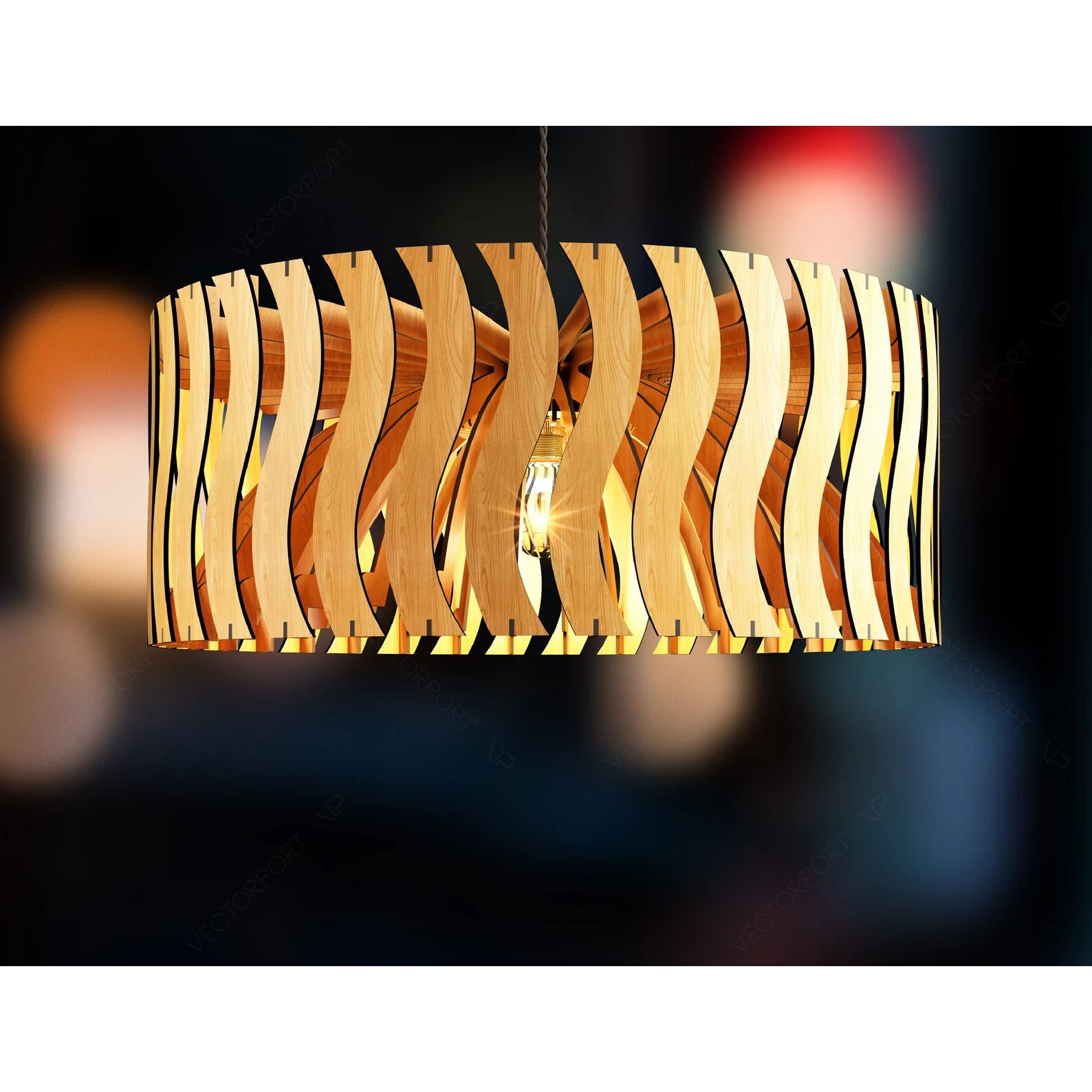 Lustra Pendul elegant din lemn Round s line - eMAG.ro