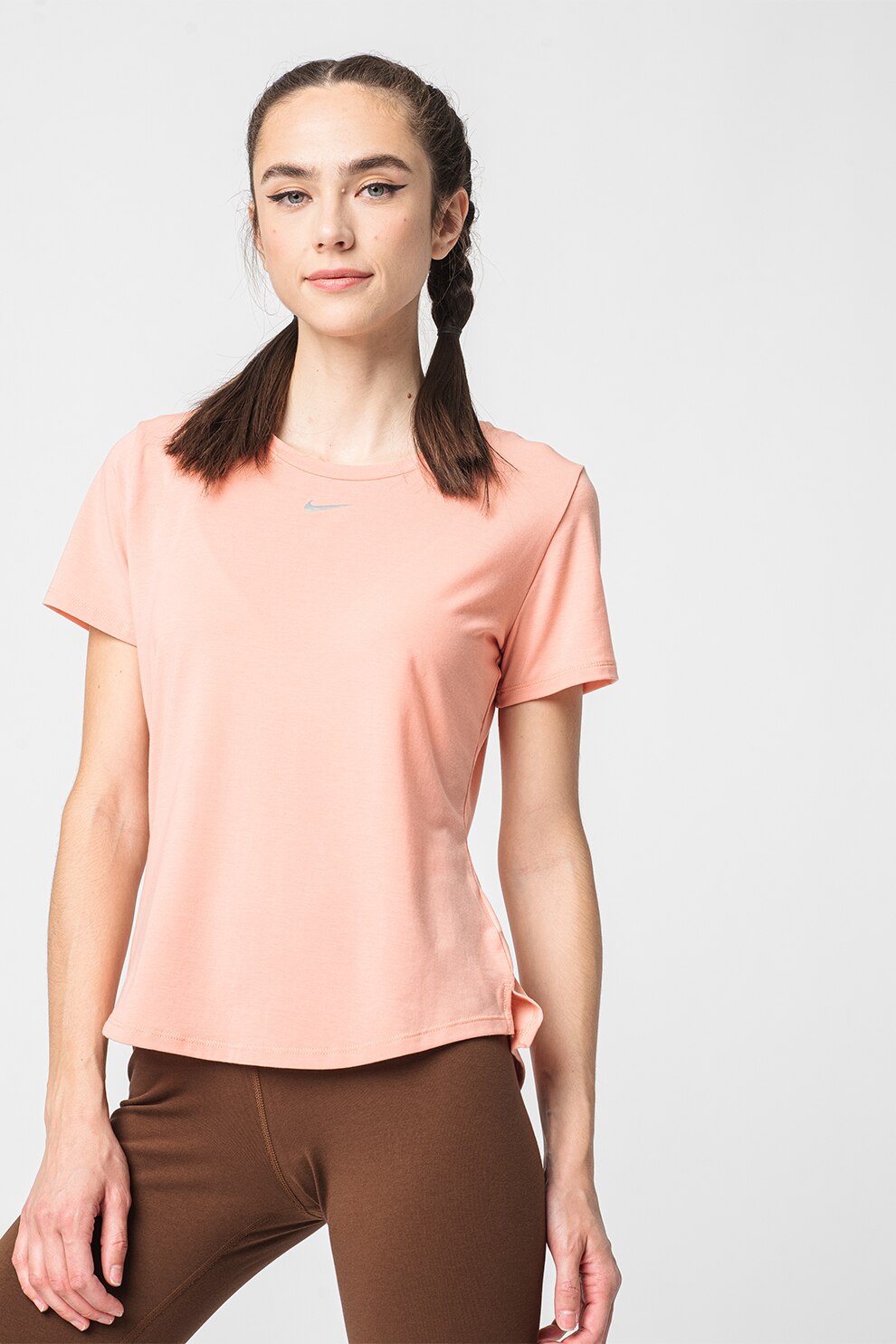 Nike, Tricou cu tehnologie Dri-Fit si logo, pentru antrenament One Luxe ...