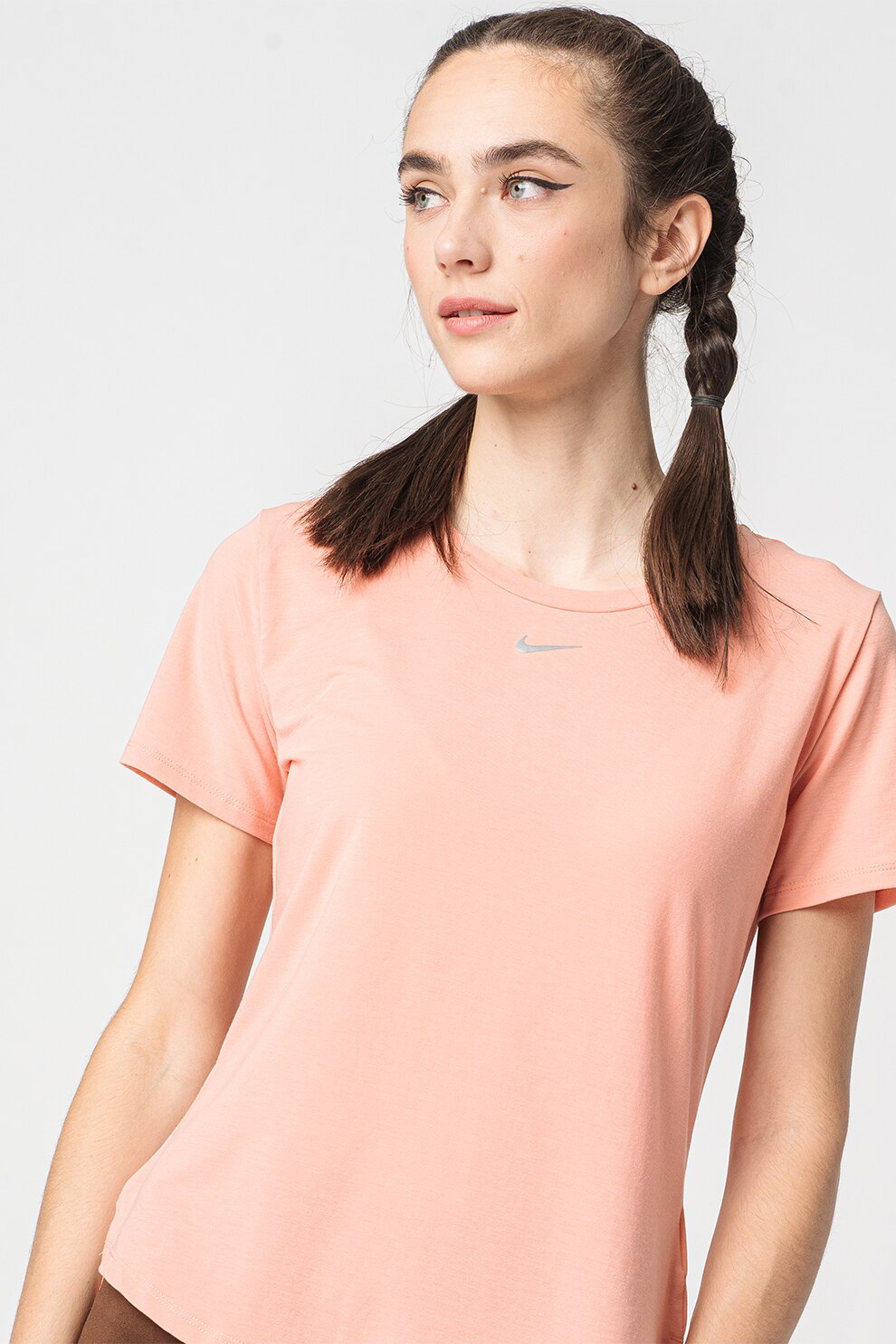 Nike, Tricou cu tehnologie Dri-Fit si logo, pentru antrenament One Luxe ...