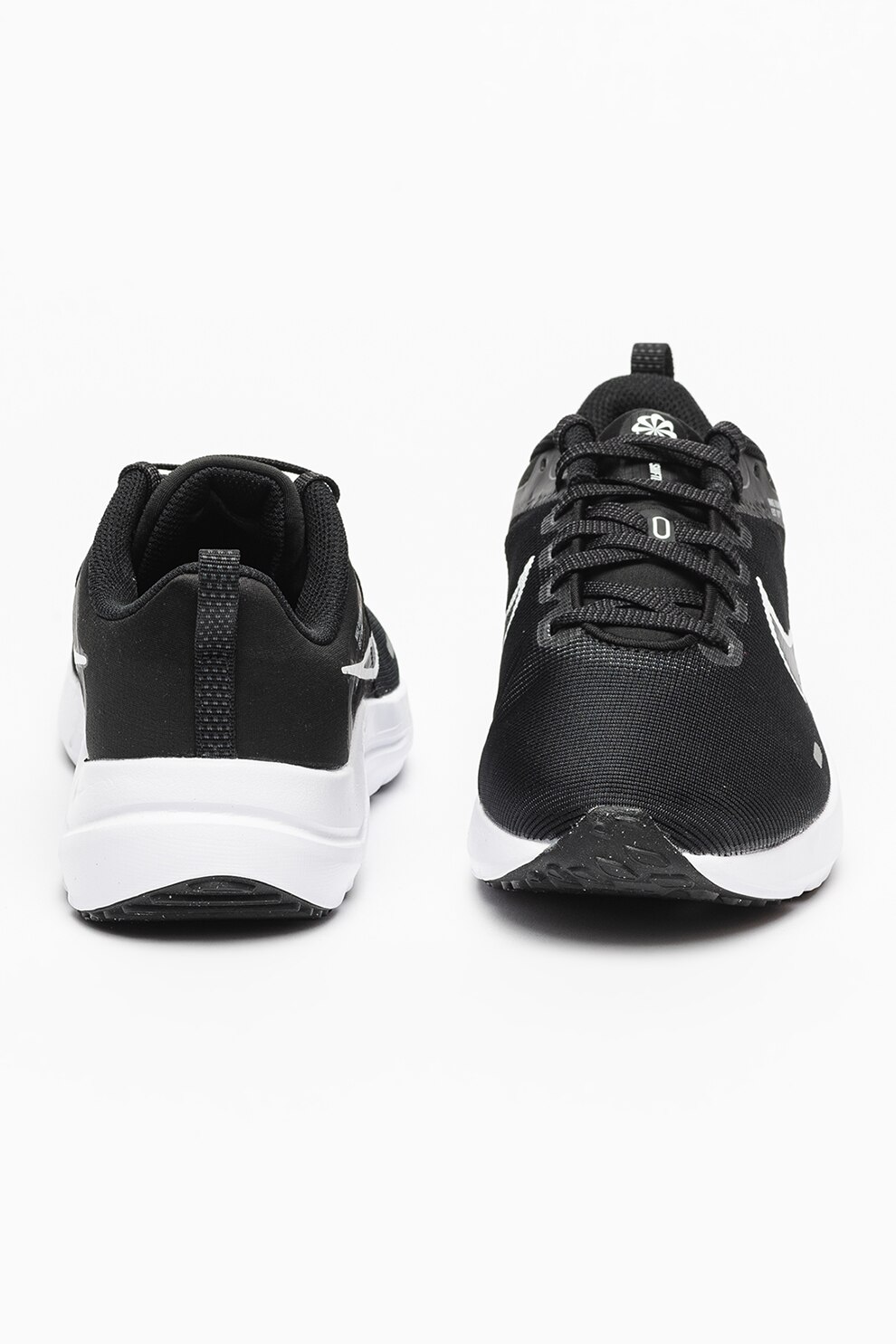 Nike, Pantofi cu logo pentru alergare Downshifter 12, Negru, Alb, 9.5 ...