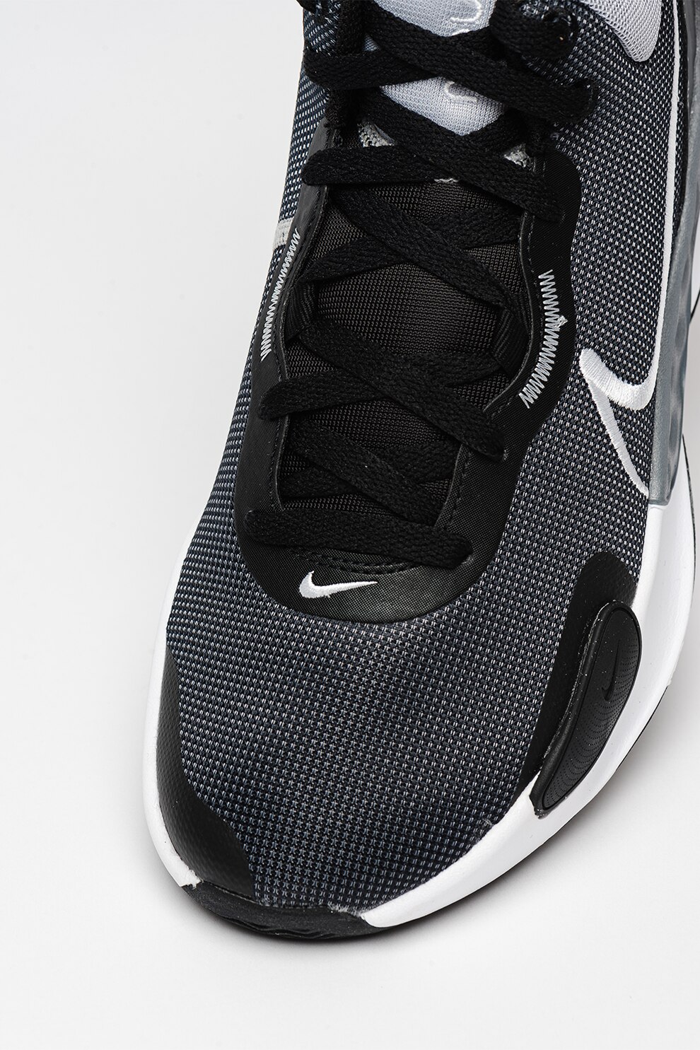 Nike, Pantofi mid-cut pentru baschet Renew Elevate III, Gri carbune ...