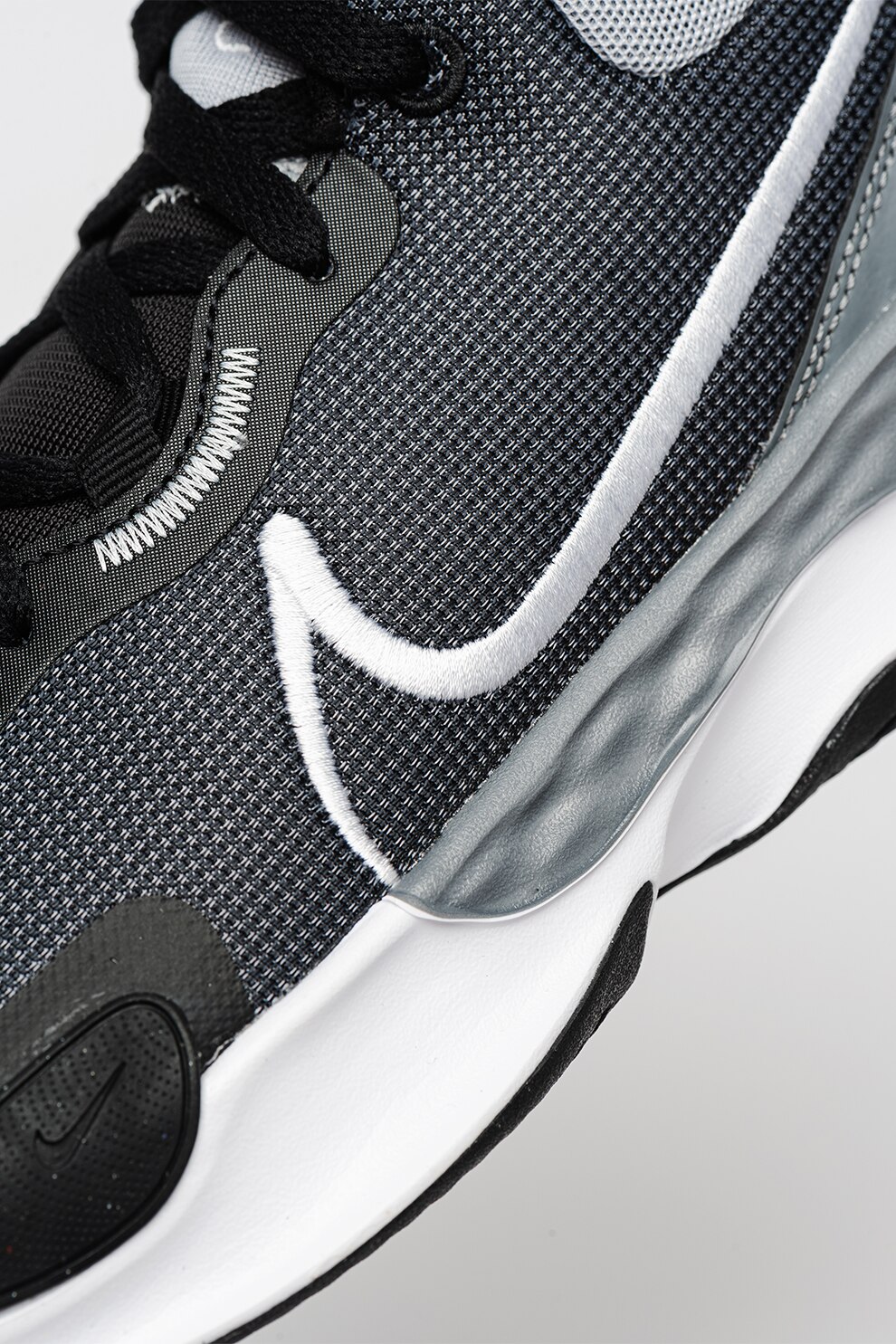 Nike, Pantofi mid-cut pentru baschet Renew Elevate III, Gri carbune ...