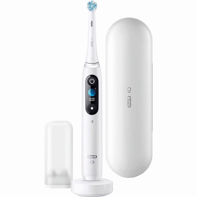Periuta de dinti electrica, Oral-B, iO9 White Alabaster, Microvibratie, Afisaj OLED, Incarcare ...