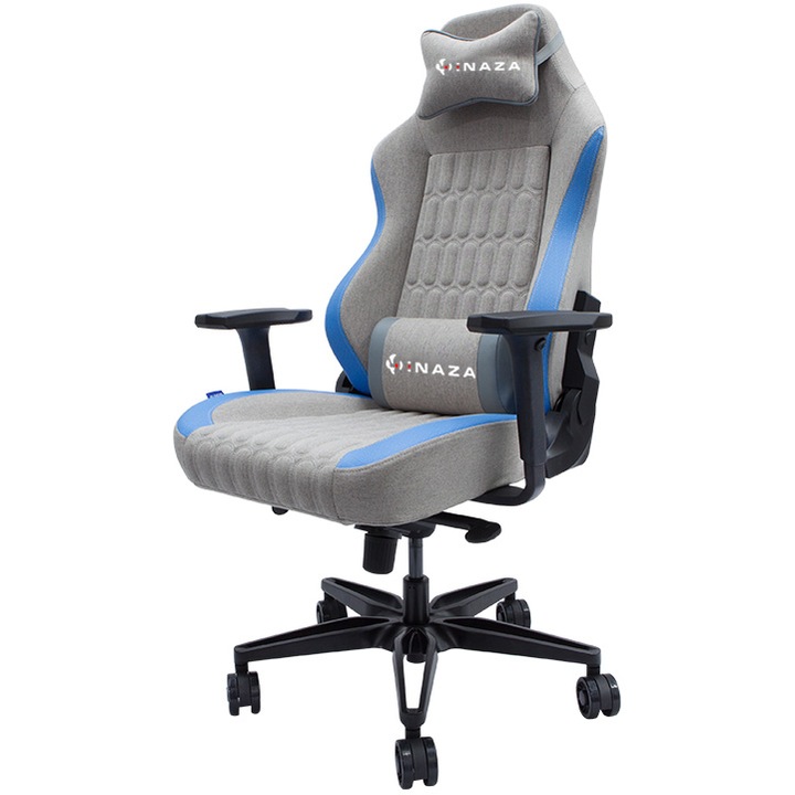 Scaun gaming Inaza Gunner, gri/albastru - eMAG.ro