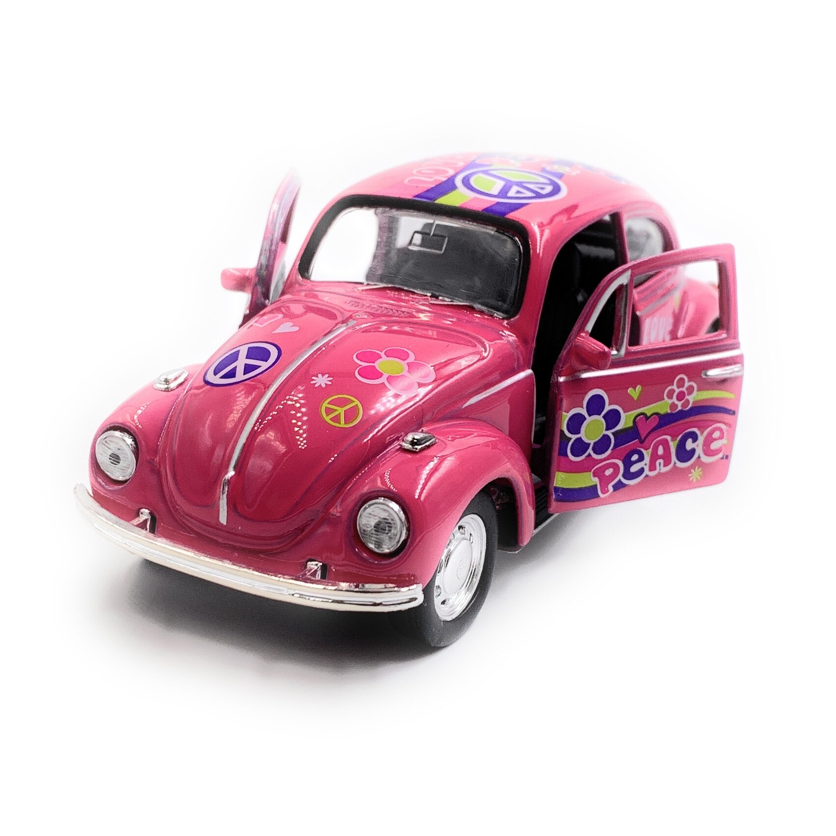 Masina Beetle Hardtop cu licenta, Scara 1:34-39, Roz - eMAG.ro