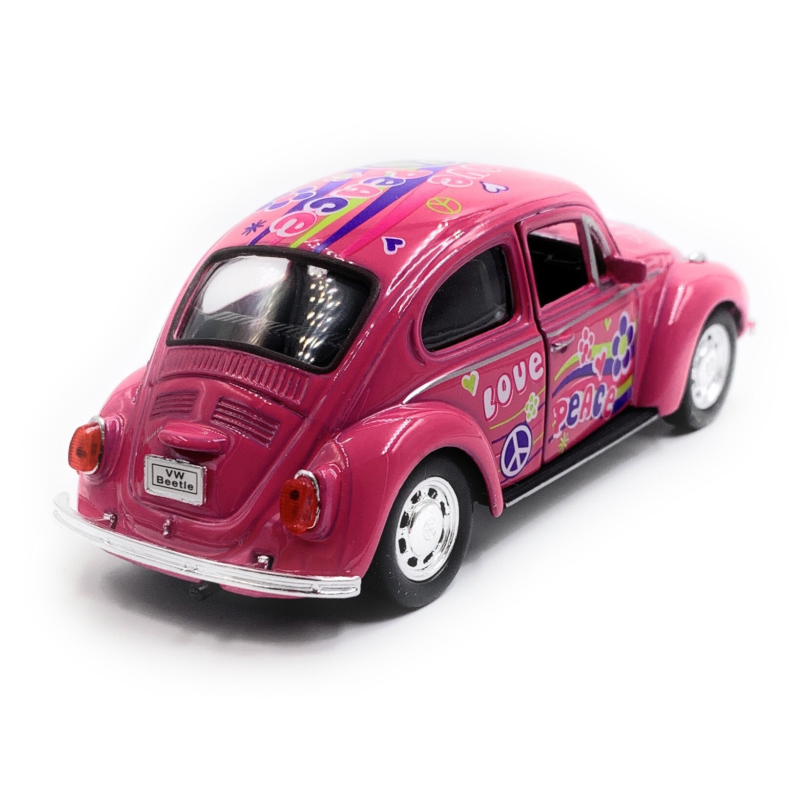 Masina Beetle Hardtop cu licenta, Scara 1:34-39, Roz - eMAG.ro