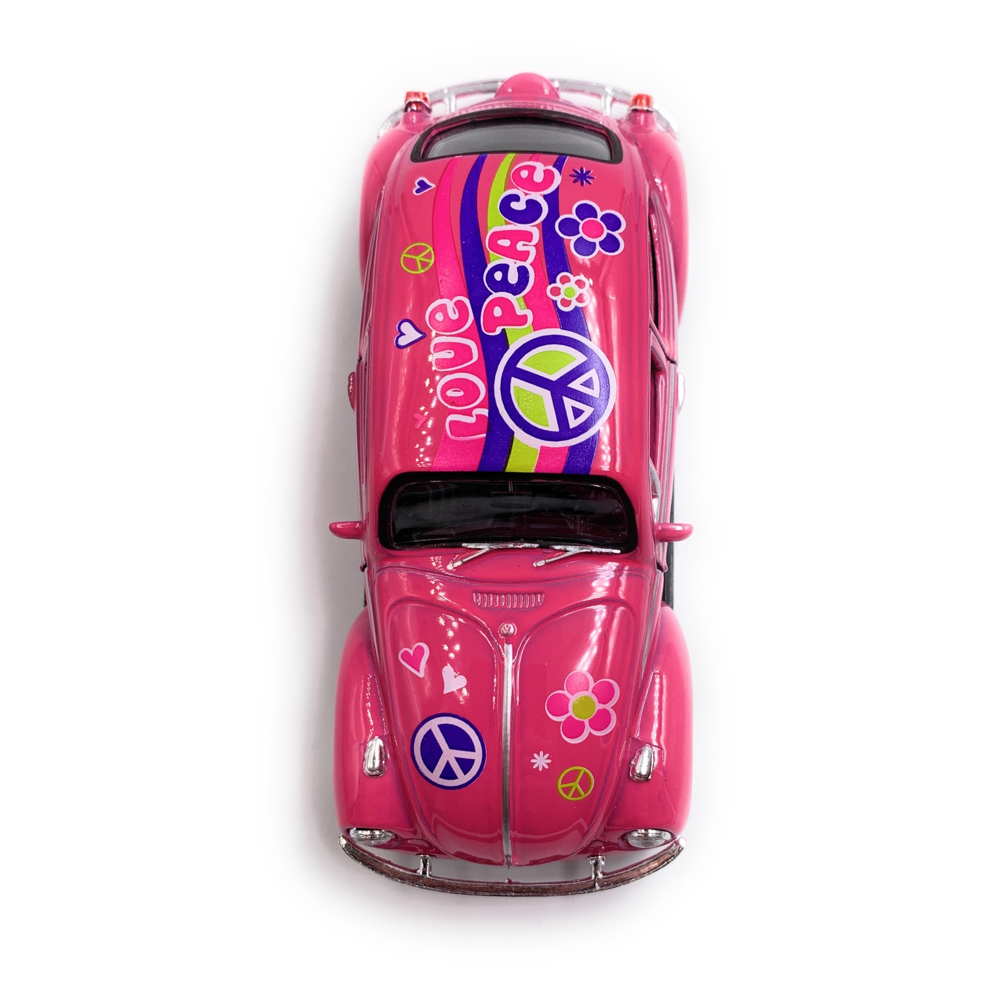 Masina Beetle Hardtop cu licenta, Scara 1:34-39, Roz - eMAG.ro