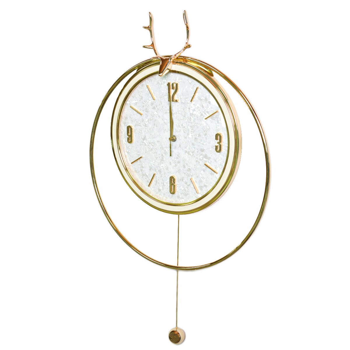 Ceas de perete cu pendul, stil elegant, Metal, mecanism Silentios ...
