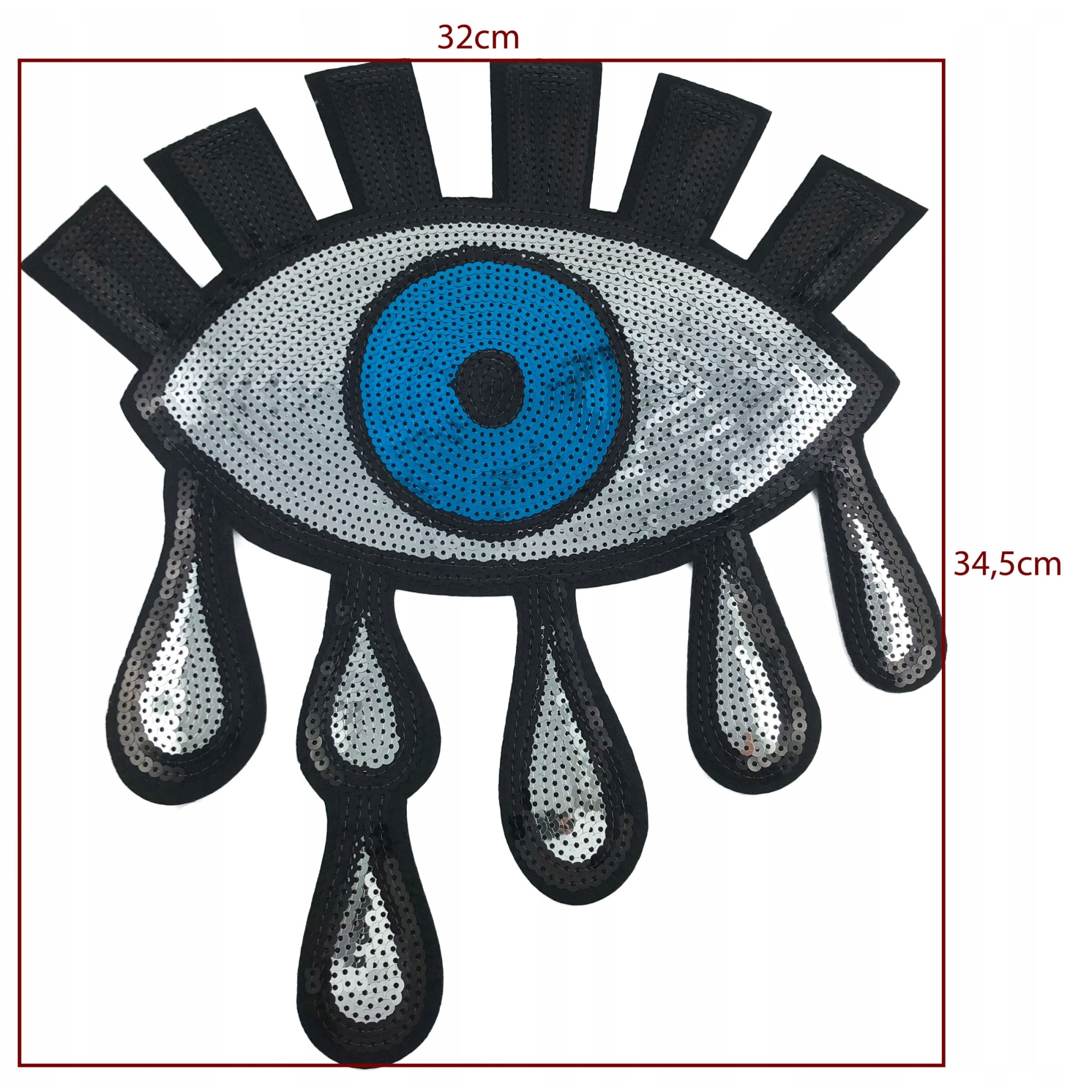 Petic Textil, Little Angel, Ochi combinat, paiete, srebry, 32 cm x 34.5 ...