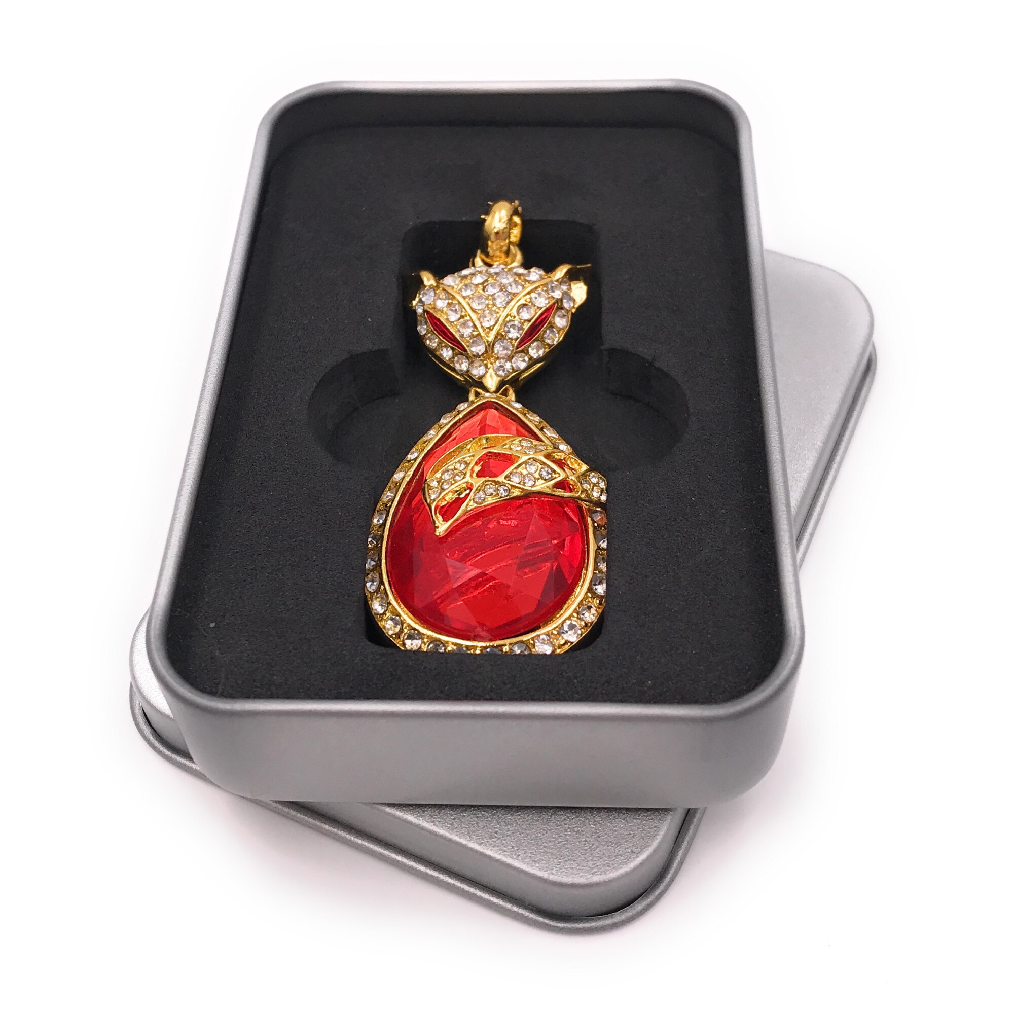 Stick USB 2.0 Bijuterie, Onwomania, 8 GB, Auriu/Rosu - eMAG.ro