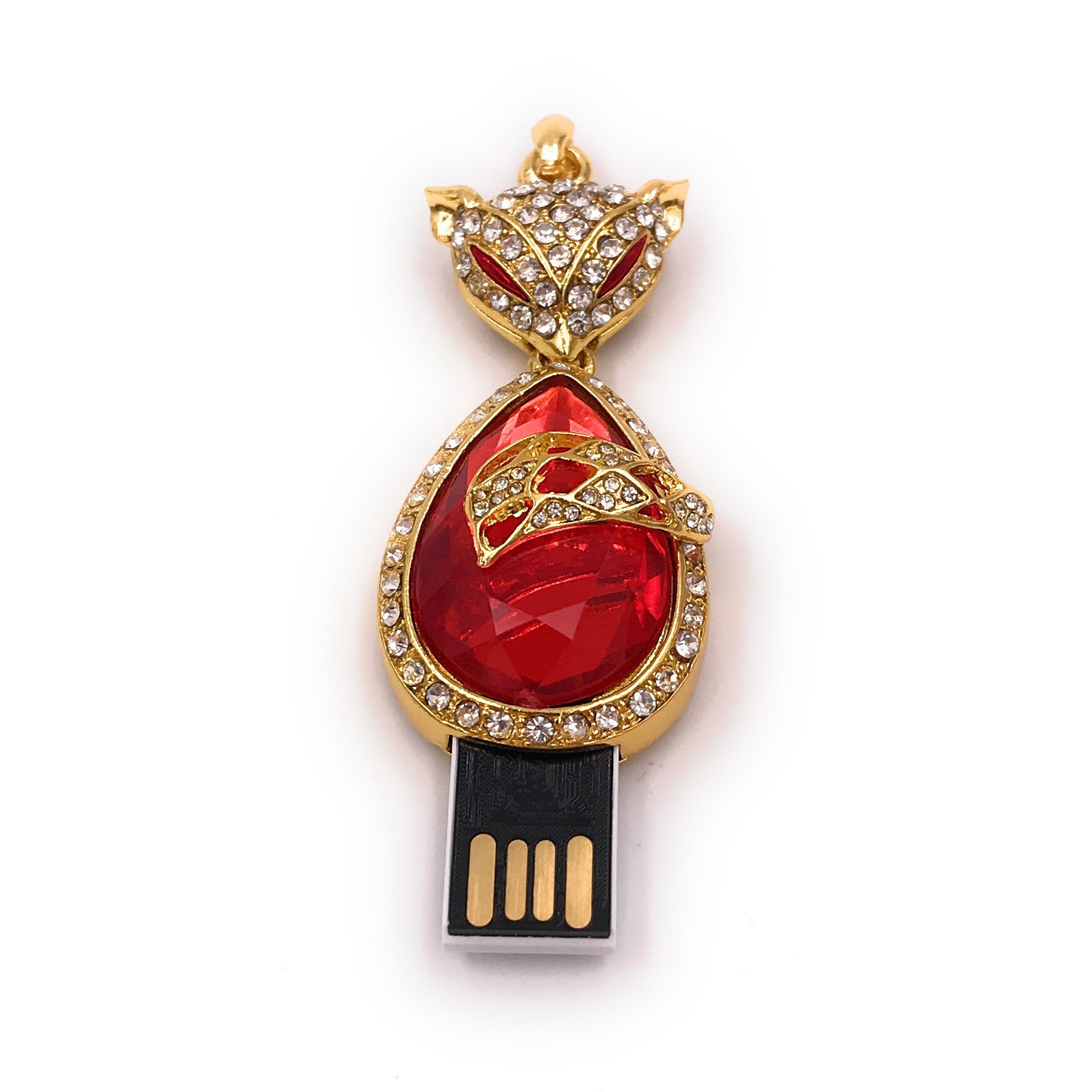 Stick USB 2.0 Bijuterie, Onwomania, 8 GB, Auriu/Rosu - eMAG.ro