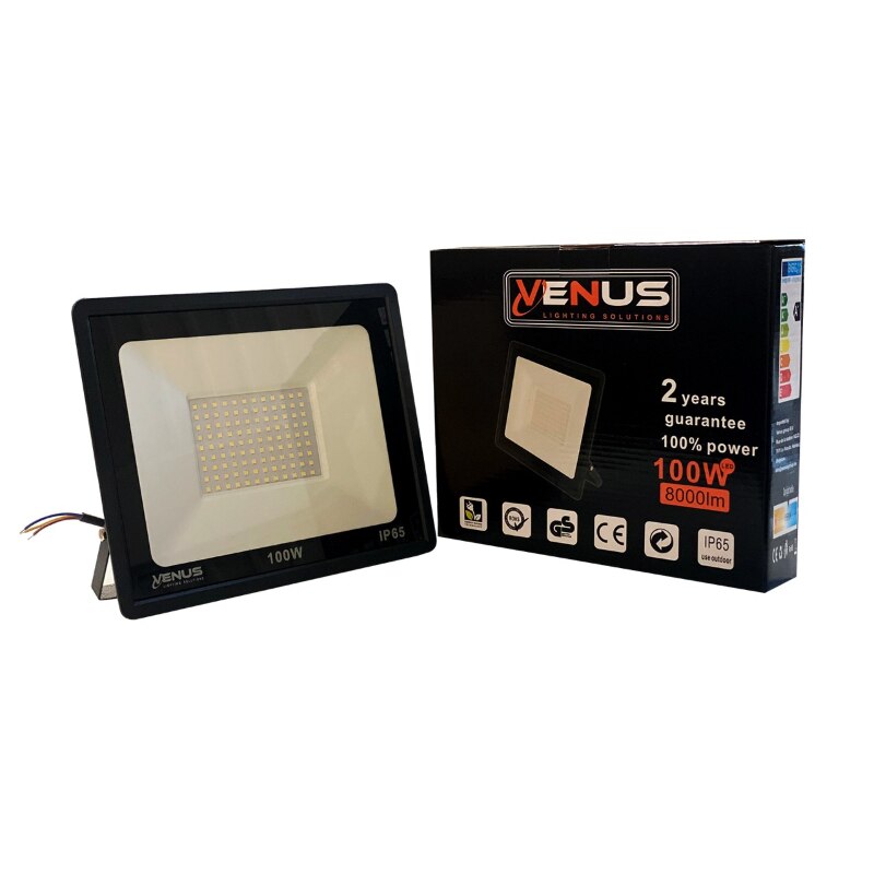 Set 5 proiectoare LED, Venus, 100W, Impermeabil, IP65, 6500k - eMAG.ro
