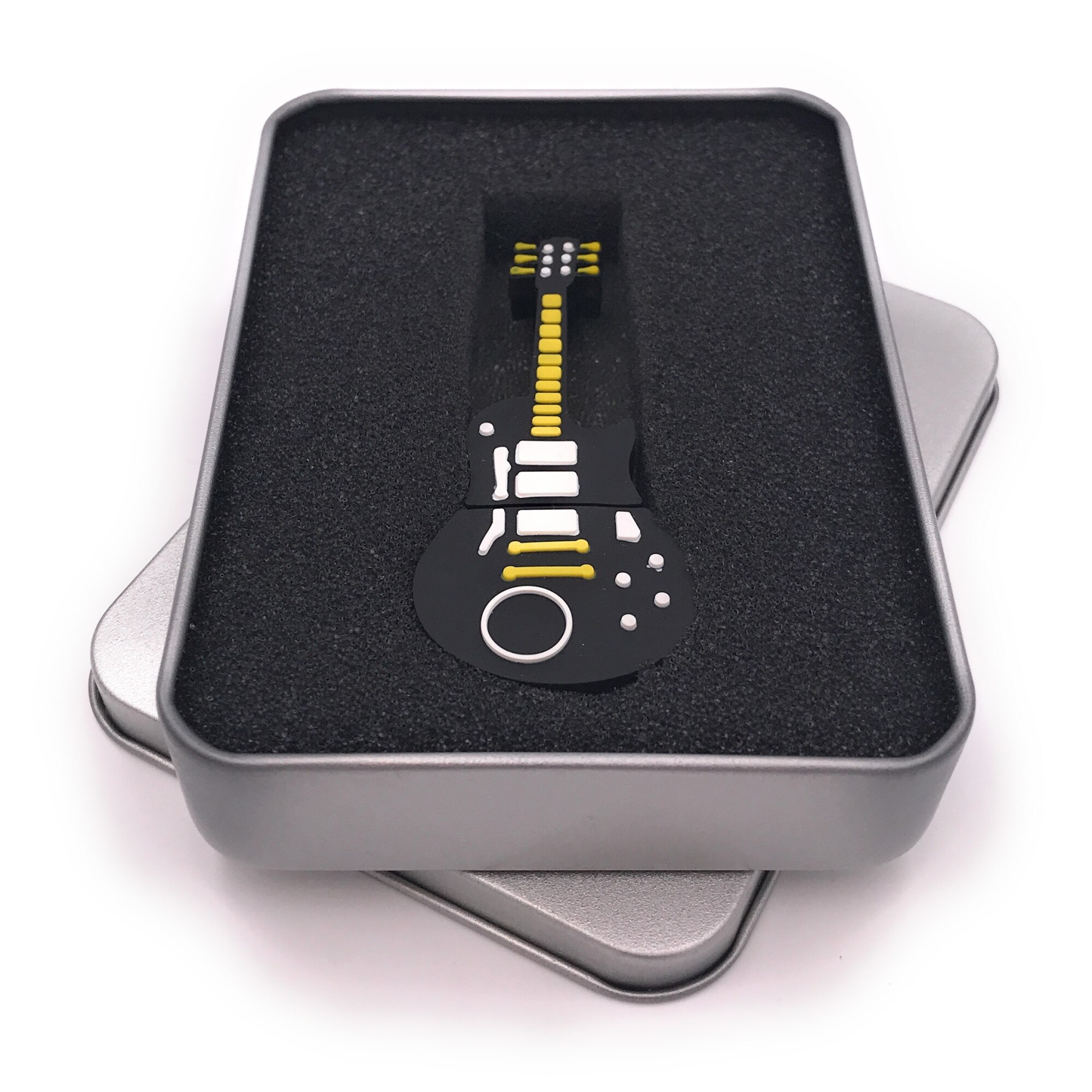 Stick USB in forma de chitara, PVC, 16 GB, USB 2.0, Negru/Galben - eMAG.ro