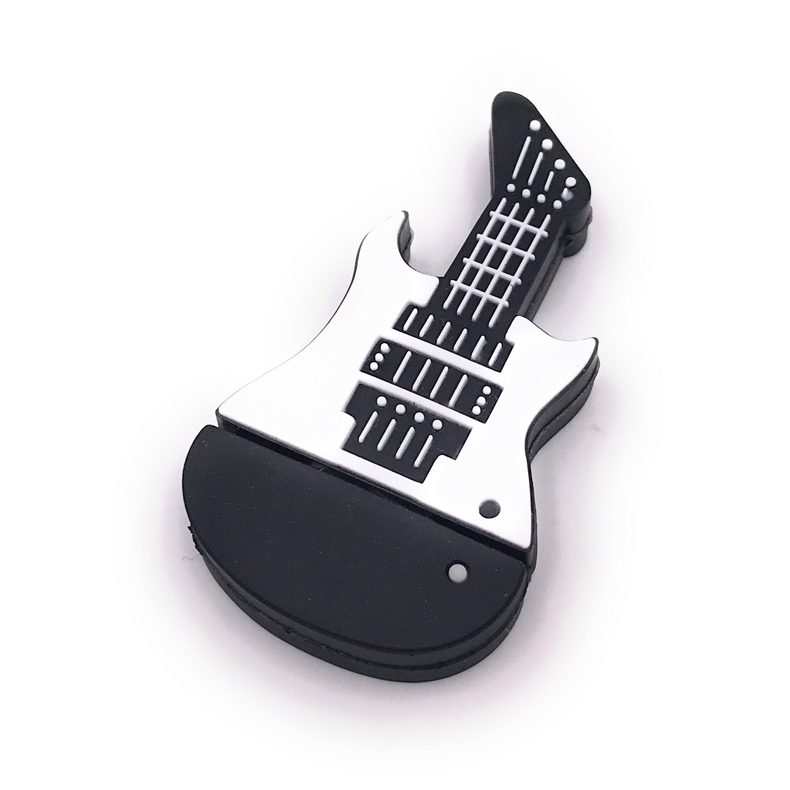 Stick USB in forma de chitara electrica, 64 GB, USB 2.0, Negru/Alb ...