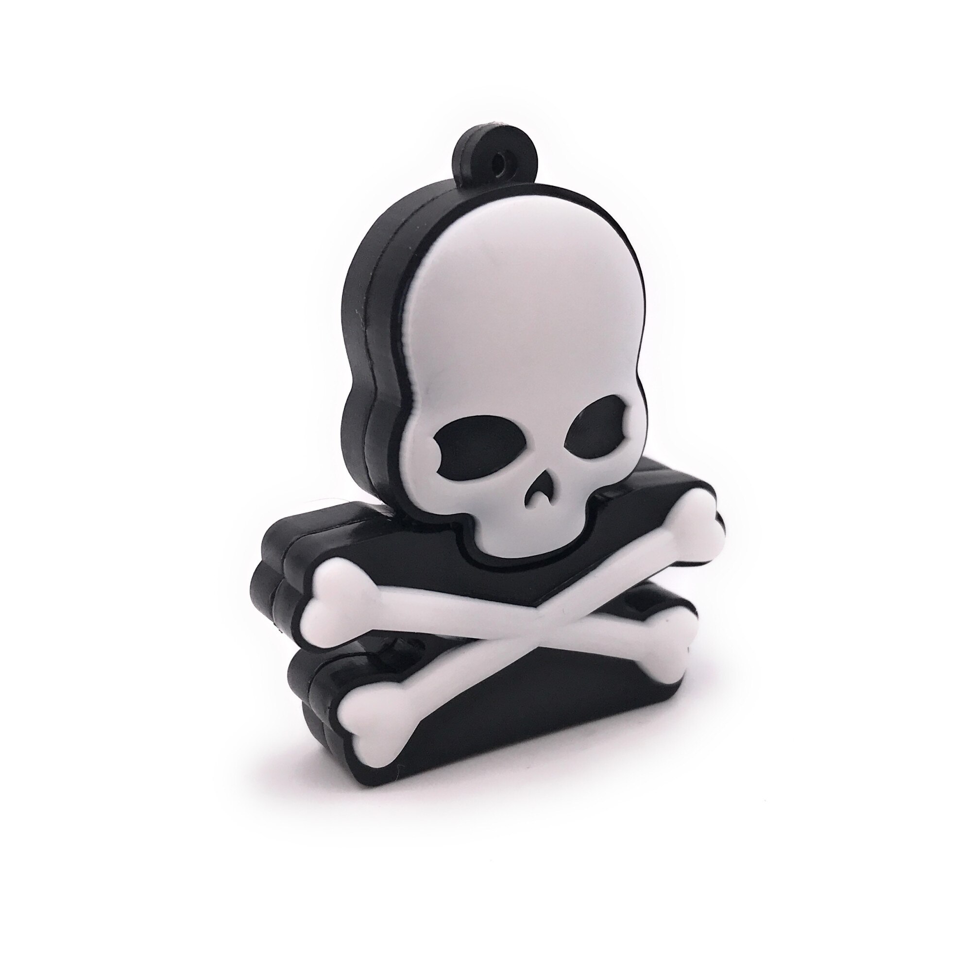 Stick USB, Model semn de avertizare Skull, 32 GB, USB 3.0, Negru/Alb ...