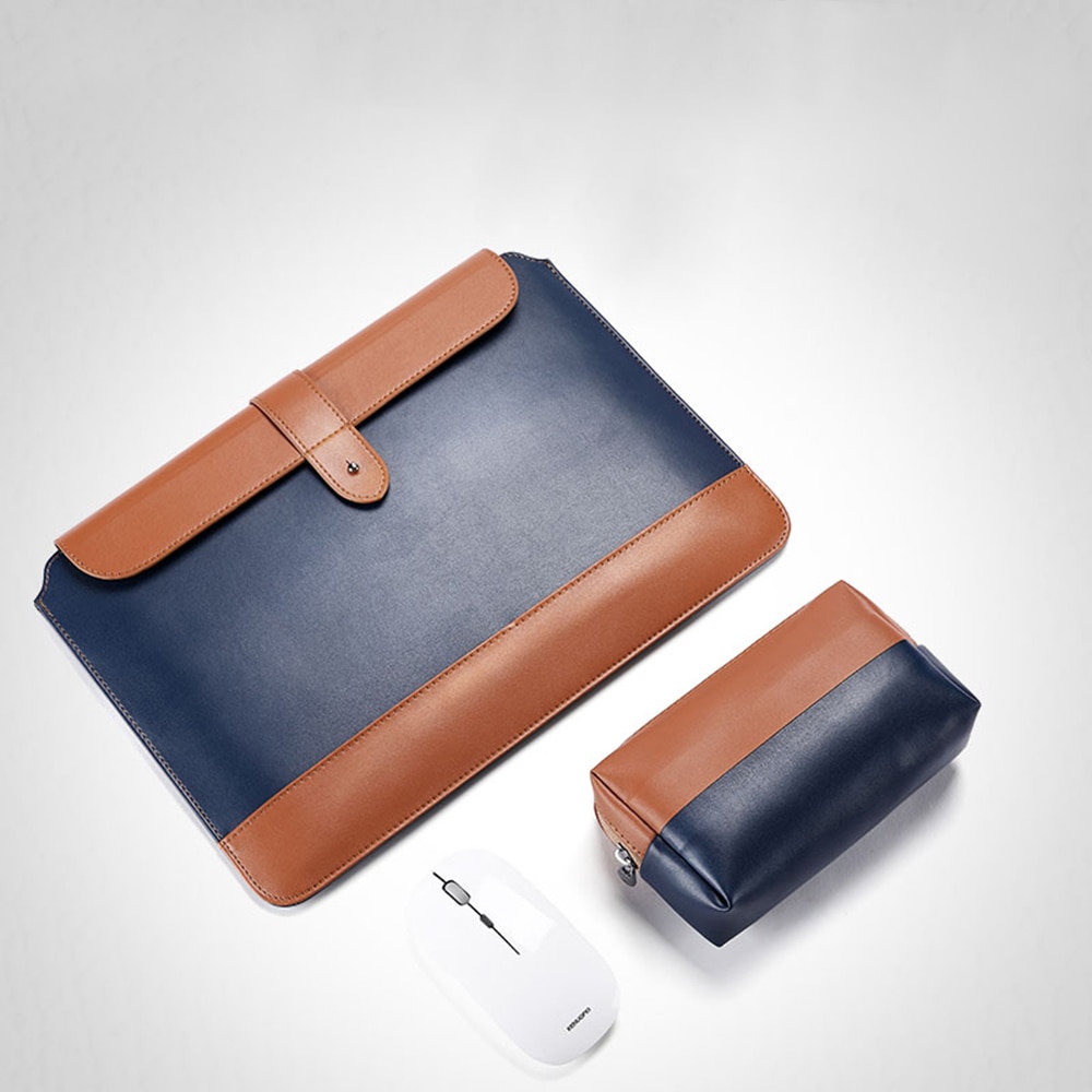 Husa pentru laptop din piele, PU, compatibila cu laptop-uri de 14-15,5 ...