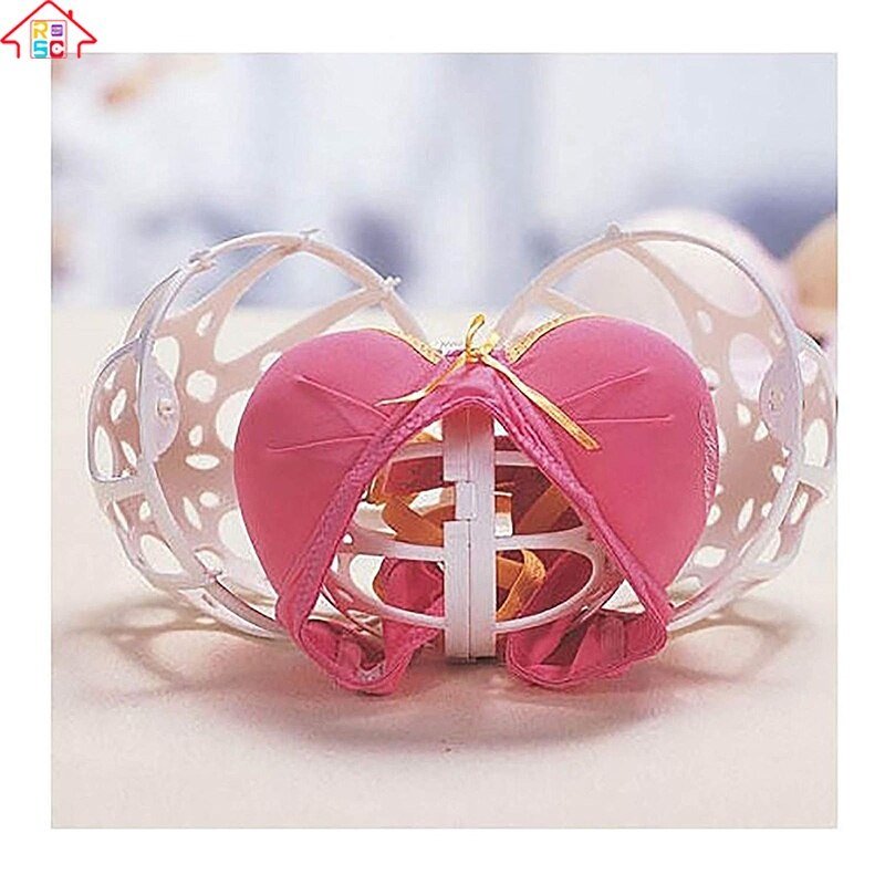 Set 2 bile de protectie, pentru spalarea sutienelor, albe, din plastic ...