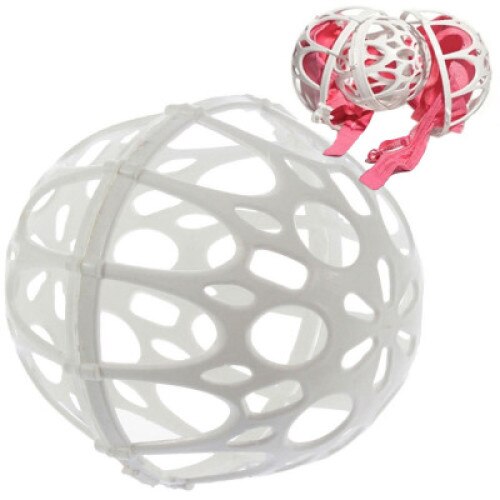Set 2 bile de protectie, pentru spalarea sutienelor, albe, din plastic ...
