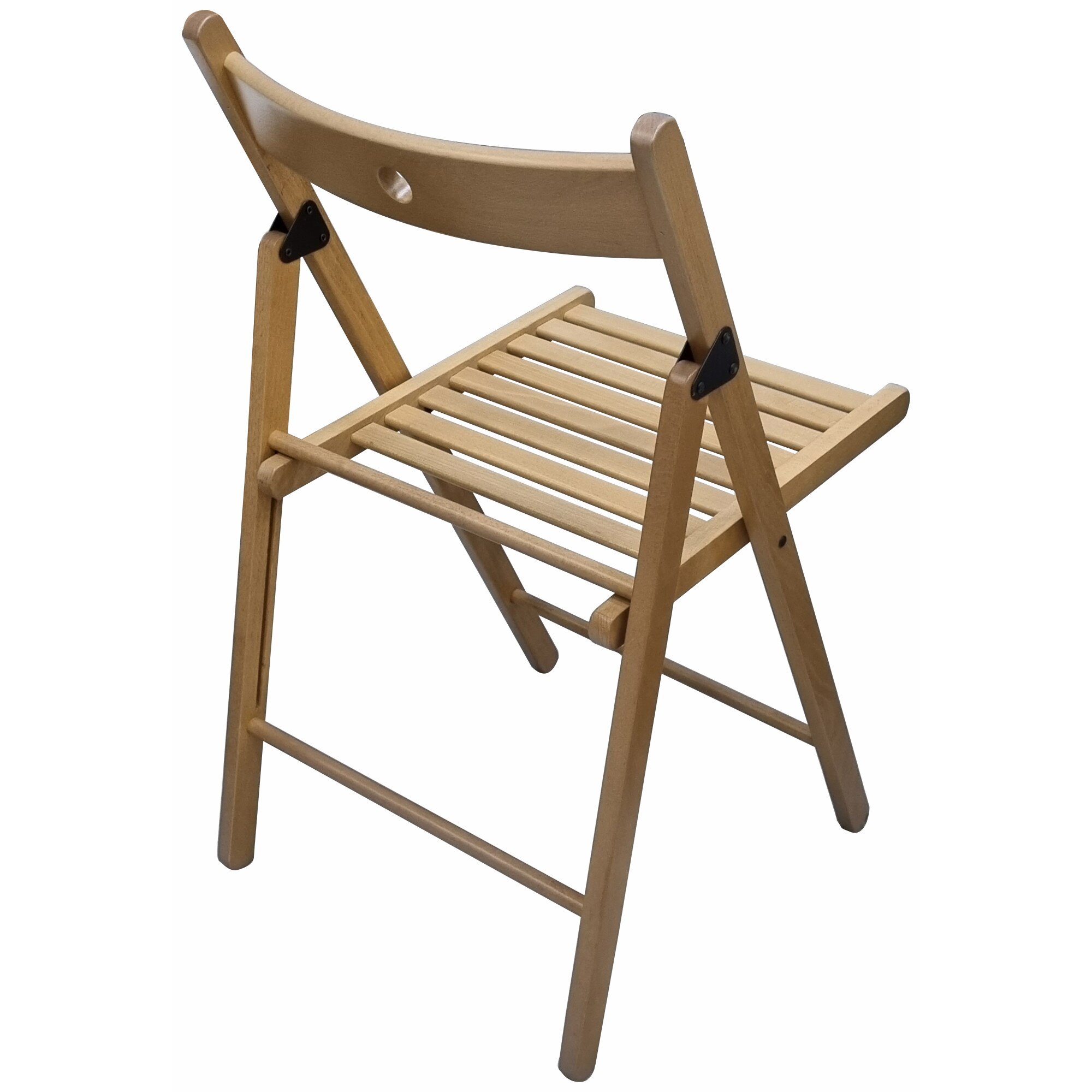 Set 2 scaune pliante lemn, natur, 77 x 44 x 51 cm - eMAG.ro