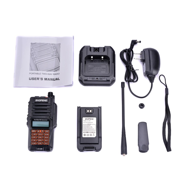 Statie radio portabila, Baofeng, UV-9R, 15 W, Ecran LCD, Raza 8-10 km, Negru - eMAG.ro