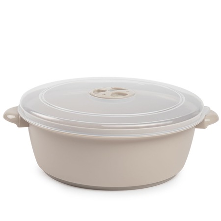 Кутия за храна Happy max, За микровълнова фурна, Кръгла, 2 л, Кафяв ...