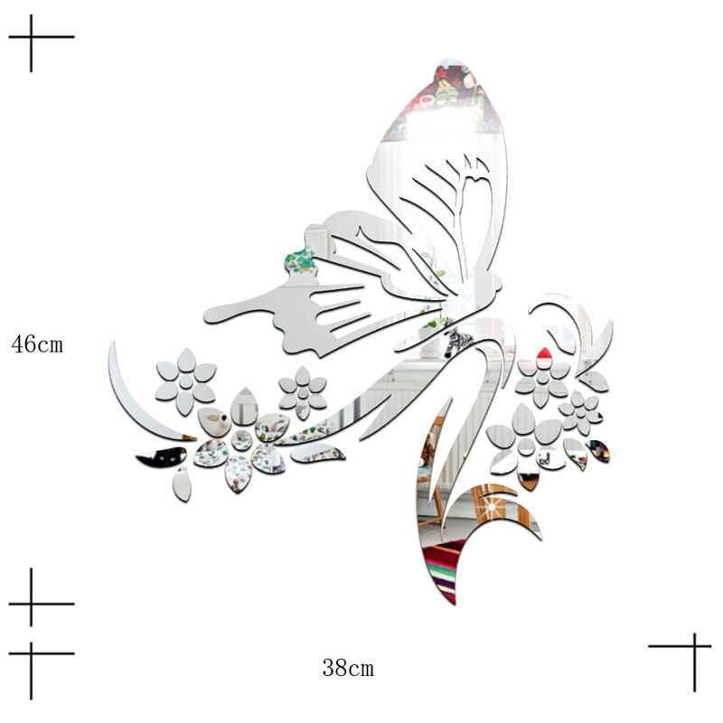 Sticker Acril Decorativ, Fluture flori - eMAG.ro