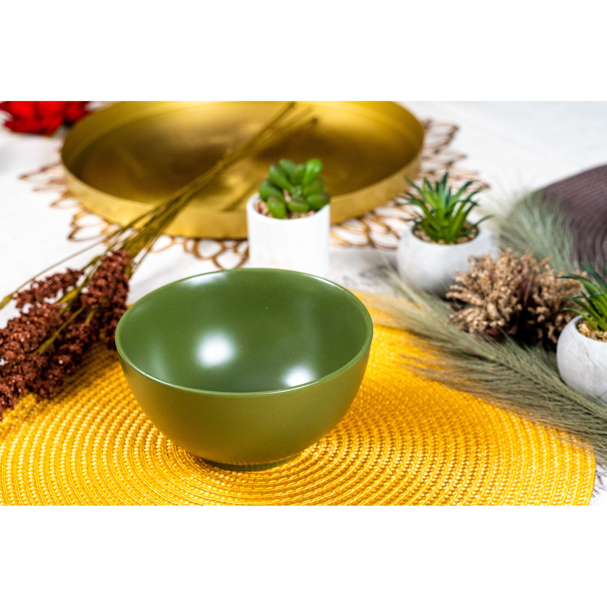 6 darabos Cesiro szett, matt oliva bogyó zöld, 600 ml-es tálka - eMAG.hu