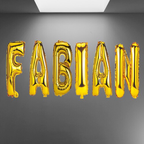 Комплект балони Fabian Letters, злато, 40 см - eMAG.bg