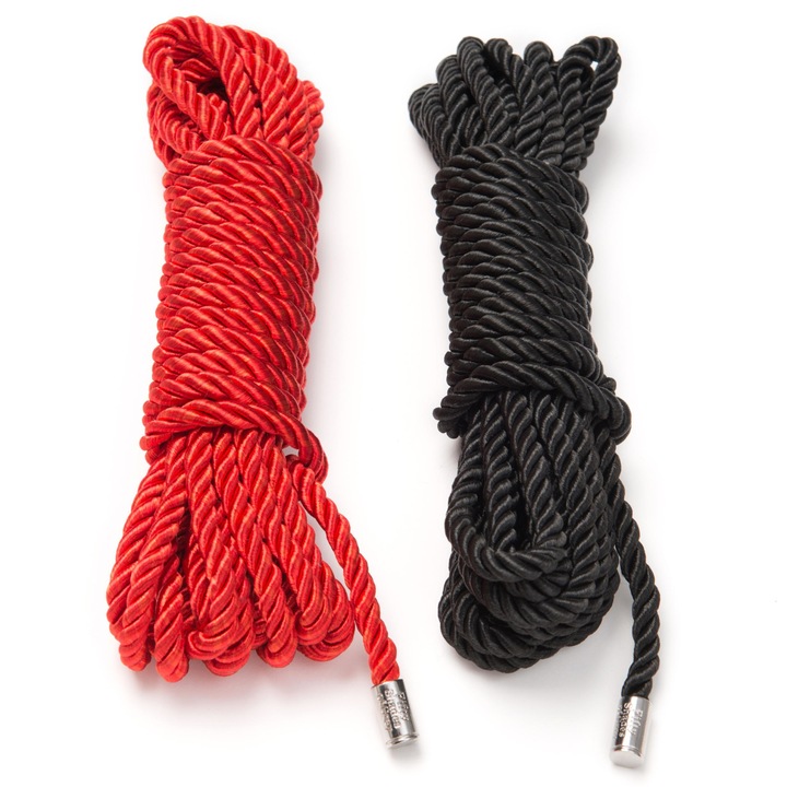 Set Sfoara Bondage, Fifty Shades of Grey, Restrain Me, matase rosie si ...