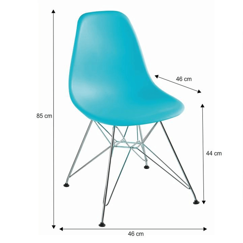 Scaun plastic verde menta picioare crom Anisa 46x53x80 cm - eMAG.ro