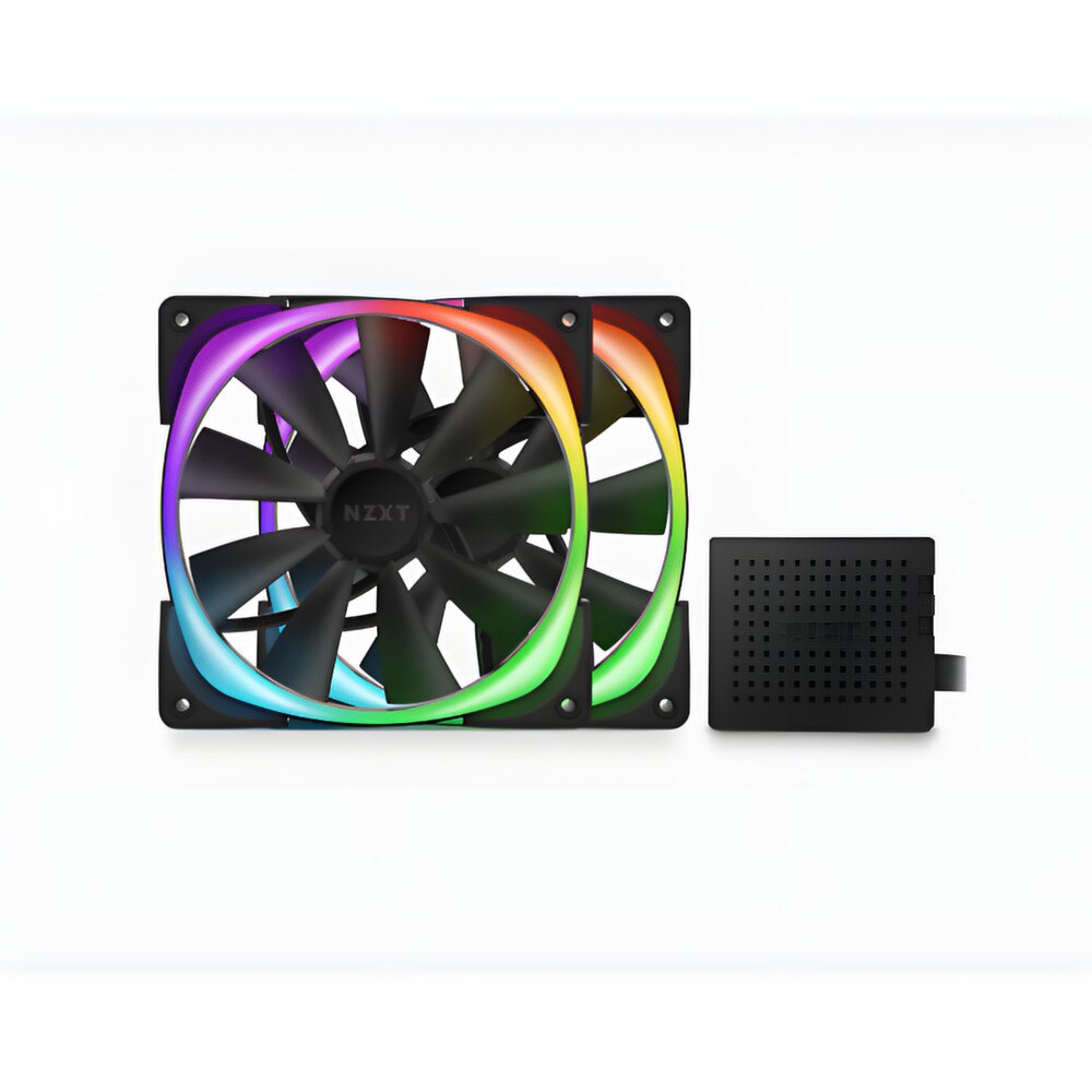 Pachet de 2 ventilatoare PC Nzxt HF-2814C-TB, Air RGB 2 140x140x26mm ...
