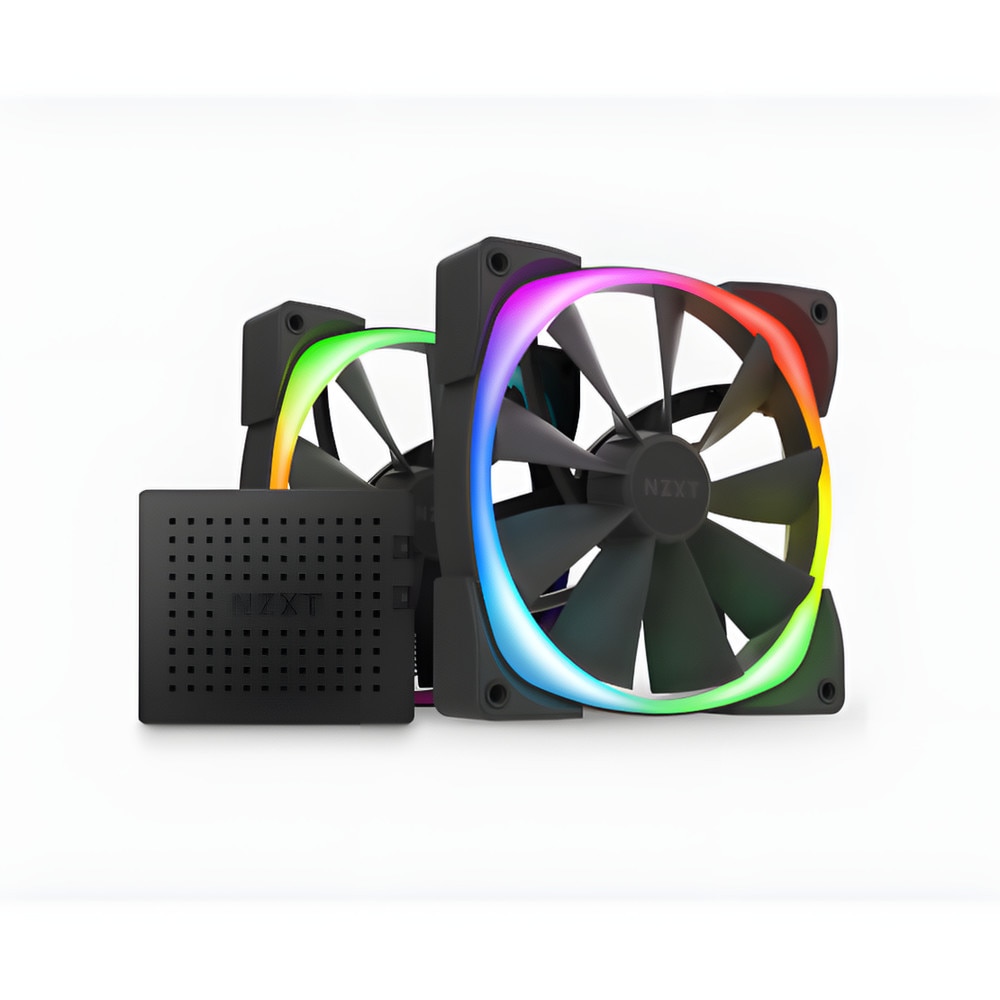 Pachet de 2 ventilatoare PC Nzxt HF-2814C-TB, Air RGB 2 140x140x26mm ...