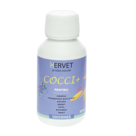 Coccidiostatic, antiprotozoar, antiseptic, Hervet, Cocci+, 100 ml - eMAG.ro
