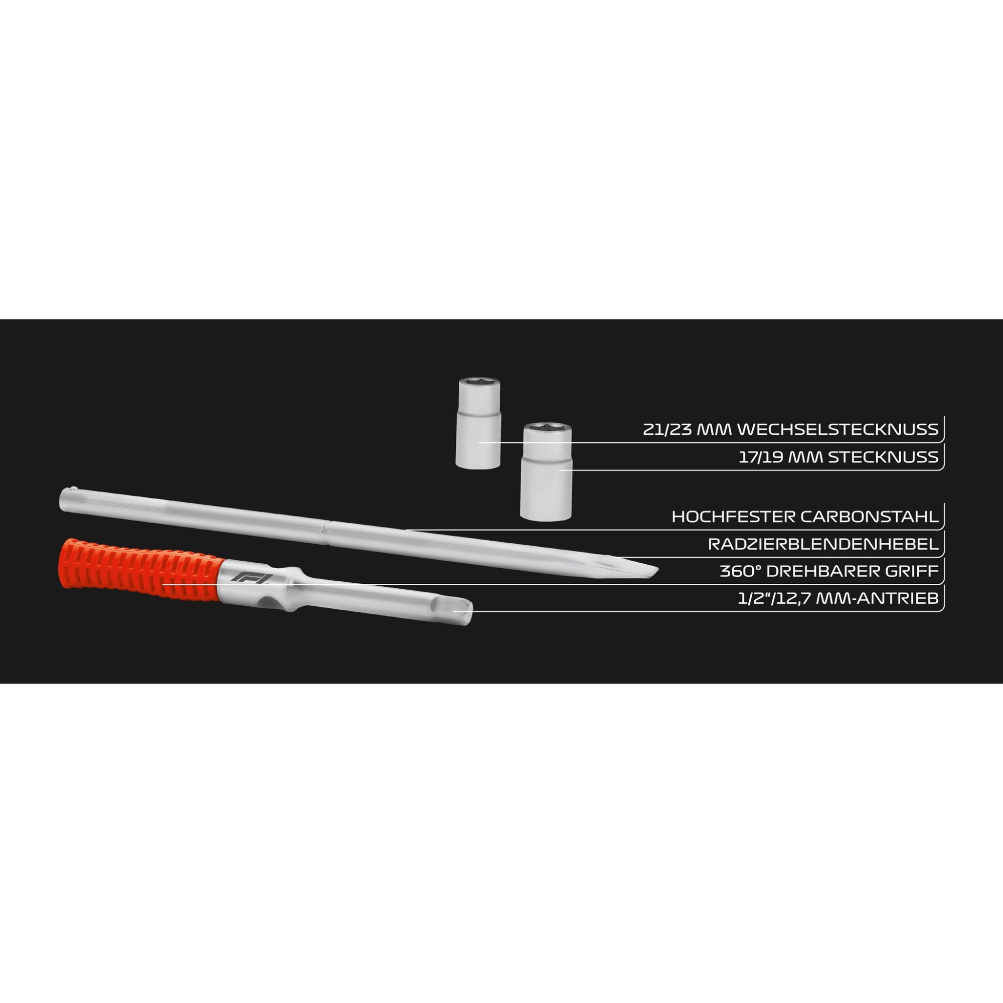 Cheie roti auto, Formula 1, 17/19 mm si 21/23 mm, otel/plastic, capete ...