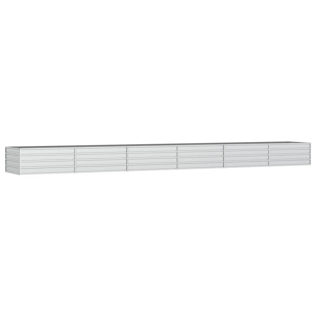 Strat inaltat de gradina vidaXL, argintiu 600x80x45 cm otel galvanizat ...