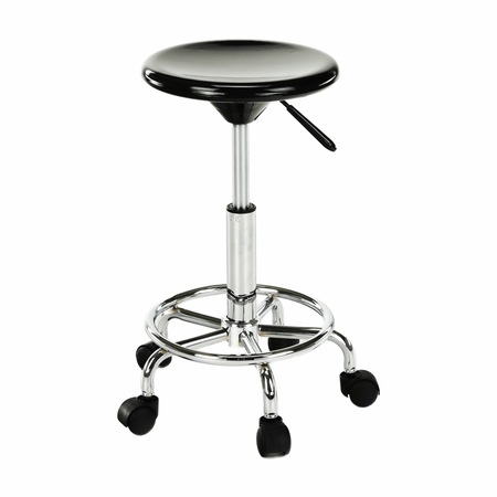 Taburet negru, rotund, pe roti, inaltime reglabila, cabinet, birouri ...