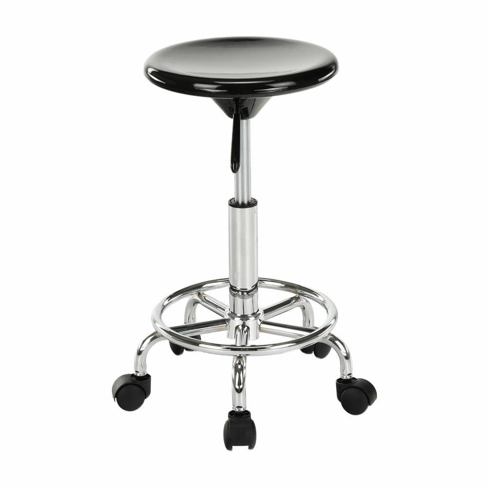 Taburet negru, rotund, pe roti, inaltime reglabila, cabinet, birouri ...