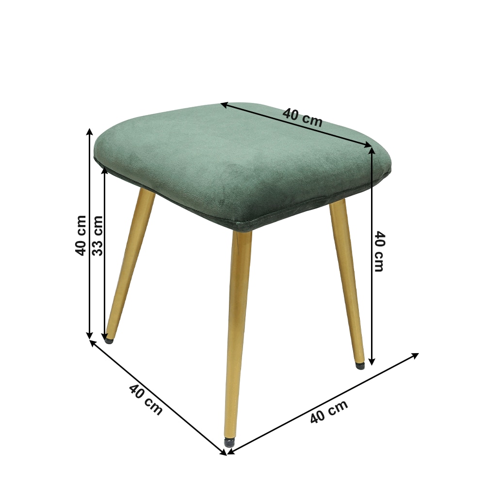 Taburet catifea verde picioare metal auriu Terona - eMAG.ro
